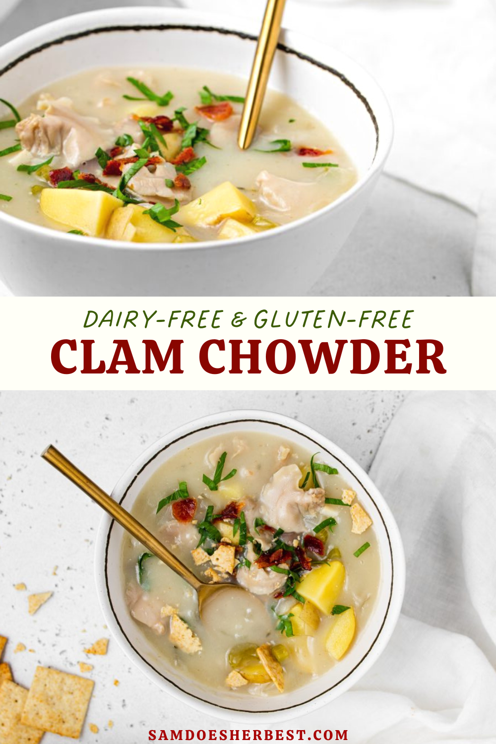 Dairy-Free Clam Chowder (Paleo, Whole30, Gluten-Free) - SDHB