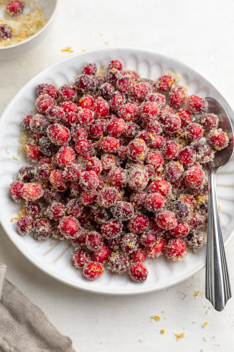 Sugared Cranberries (with a hint of orange!)