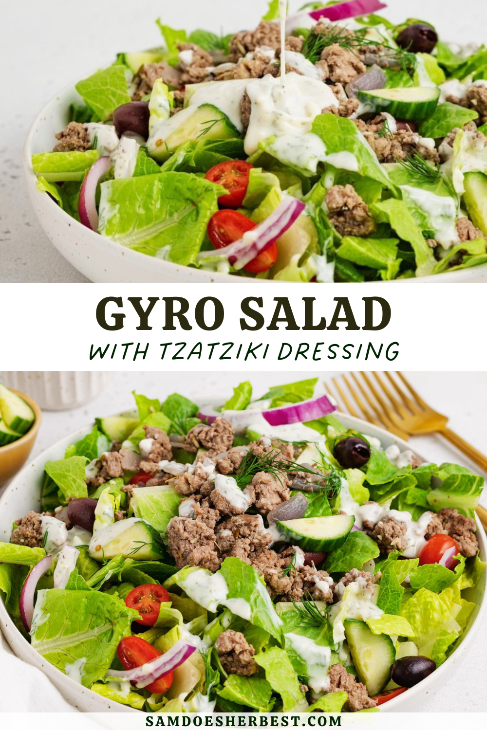 Gyro Salad with Tzatziki Salad – Sam Does Her Best