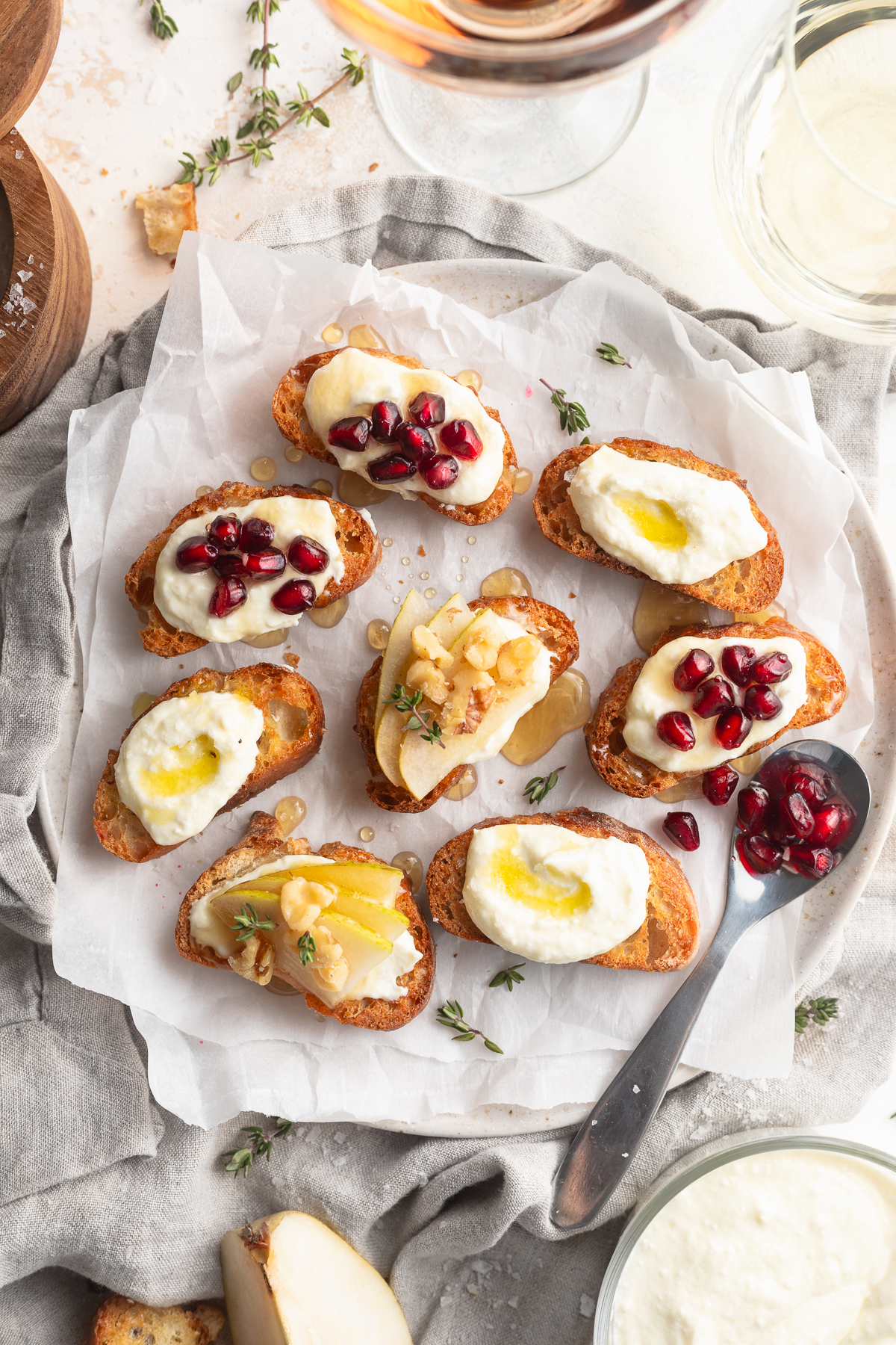 Whipped Feta Crostini Recipe - 3 ways!