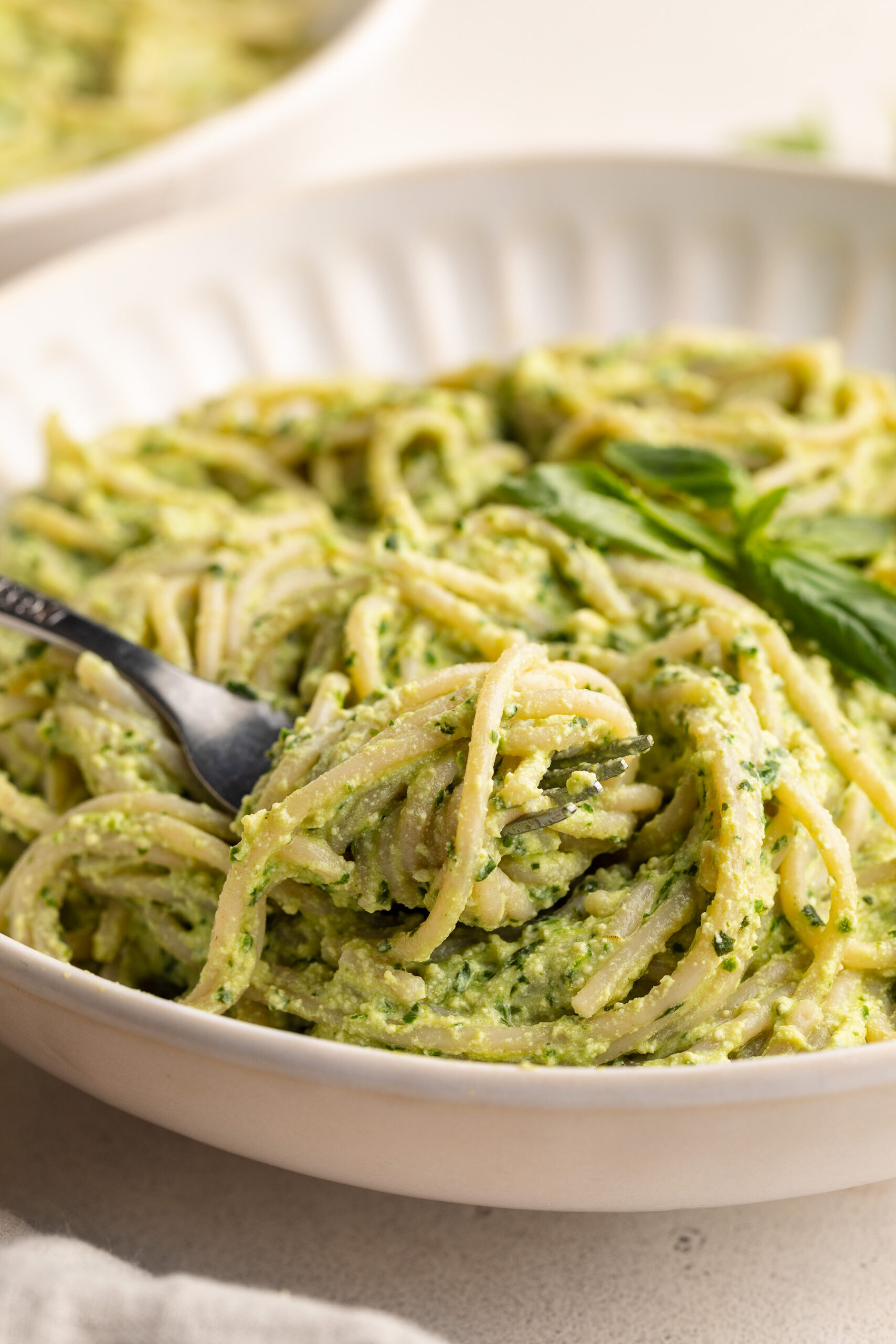 High Protein Pesto Pasta (dairy-free!)