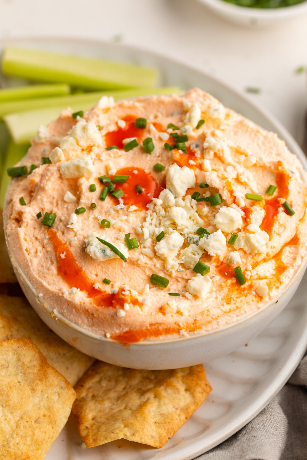Whipped Cottage Cheese Buffalo Dip (3 ingredients!)