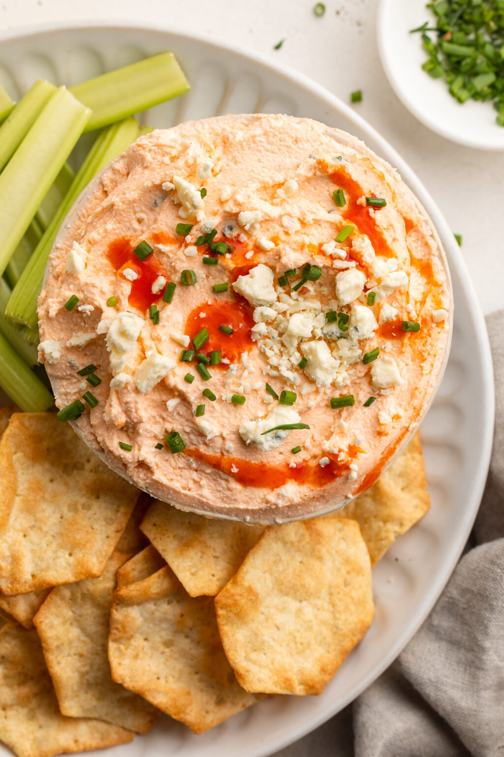 Whipped Cottage Cheese Buffalo Dip (3 ingredients!)
