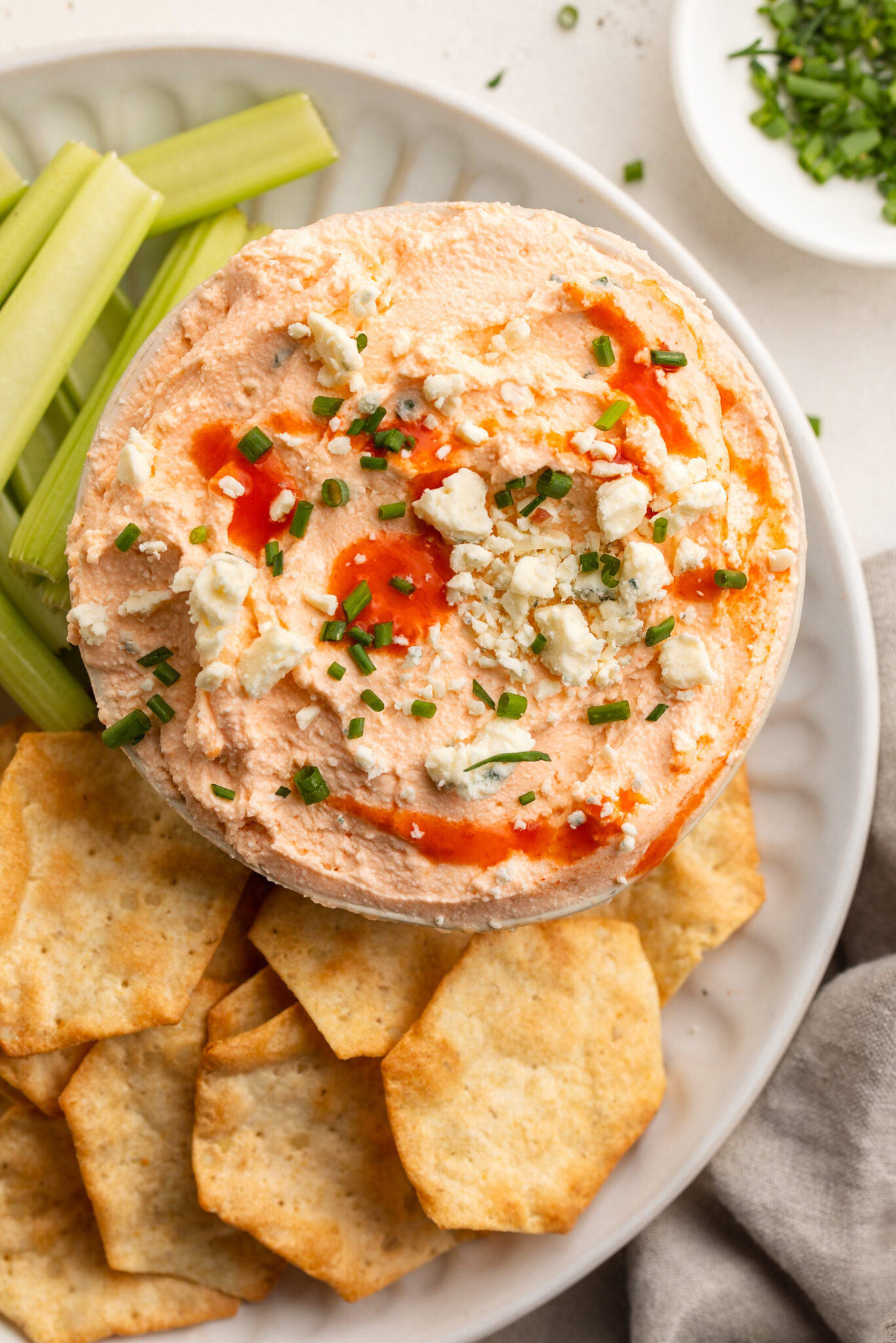 Whipped Cottage Cheese Buffalo Dip (3 ingredients!)