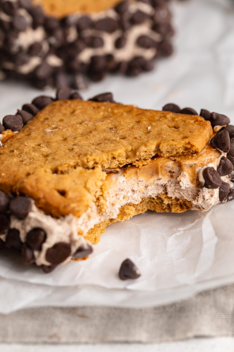 Frozen Chocolate Protein Peanut Butter S'mores Bars